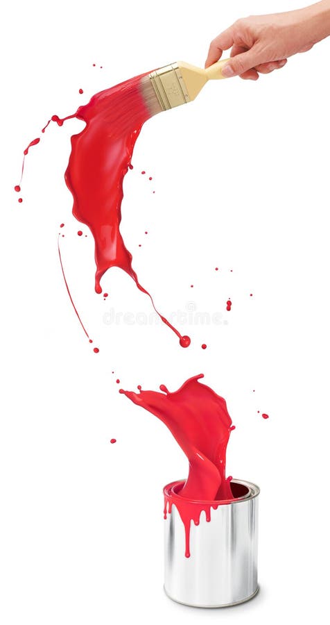 Splashing red paint stock photo. Image of brush, painting - 16434046