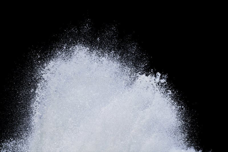 Splashing Of Sea Wave Crashing On Shore Spraying White Water Foam Stock