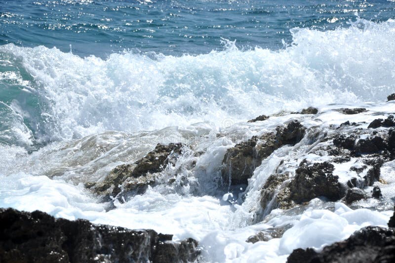 Splashing sea wave stock image. Image of landscape, extreme - 51354347