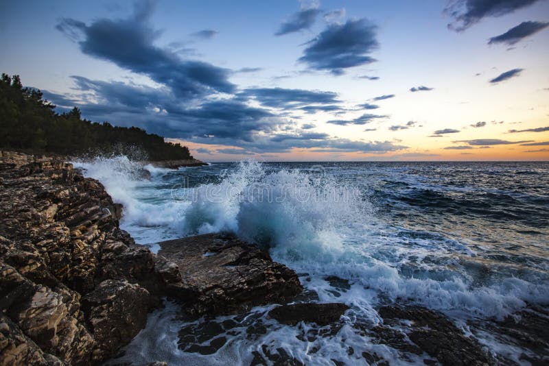 Splashing Sea Waves stock photo. Image of waves, seaside - 95679110