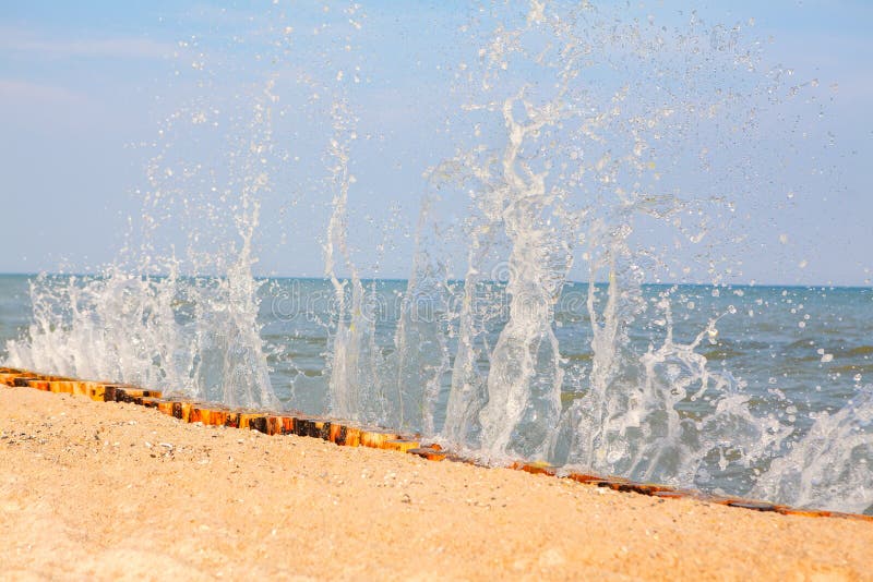 Splashing sea waves stock photo. Image of traveling, summertime - 77467450
