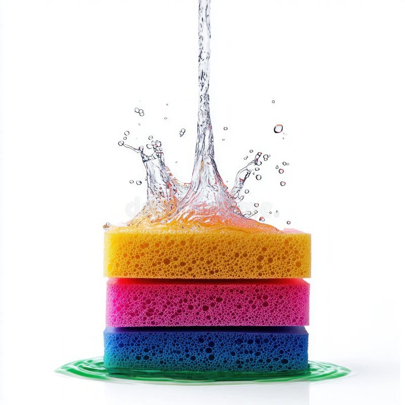 Splashing Sponges Stack stock image. Image of surface - 367252721