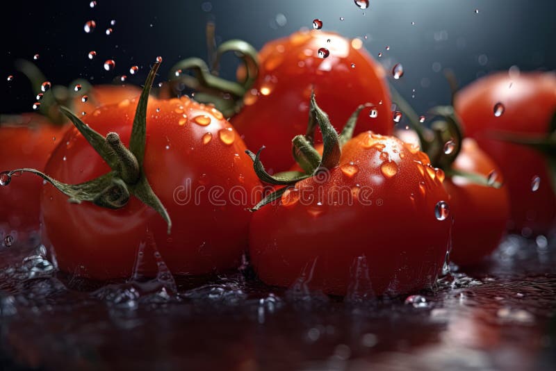 Splashing Tomatoes, Tomatoes Falling in a Water Surface Causing a ...