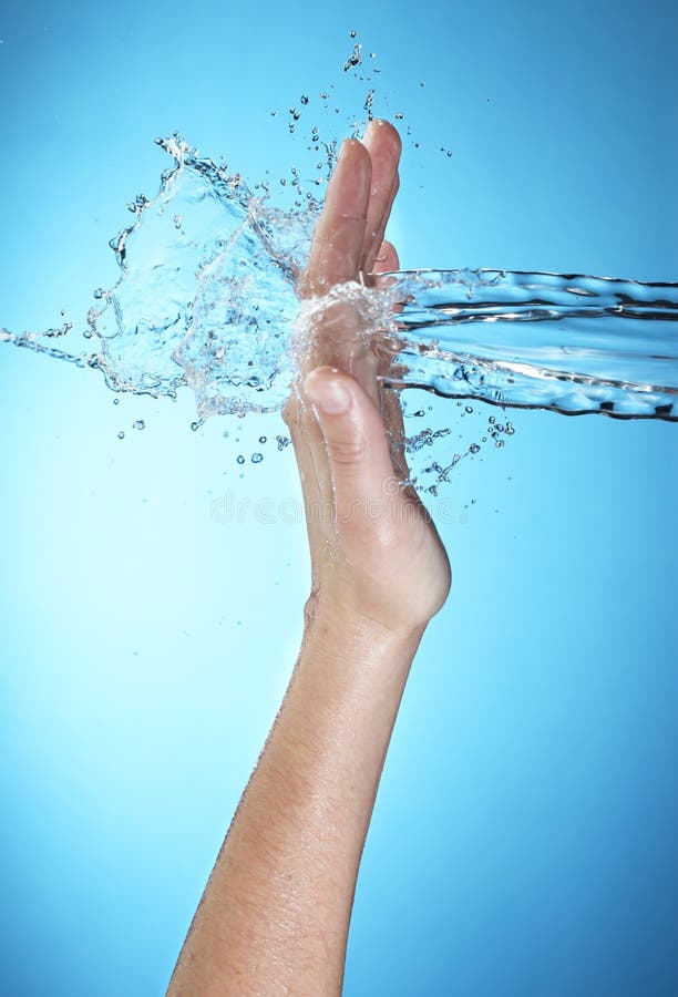 Hand Splashing Clean Water in Sun Rays Stock Photo - Image of frozen ...