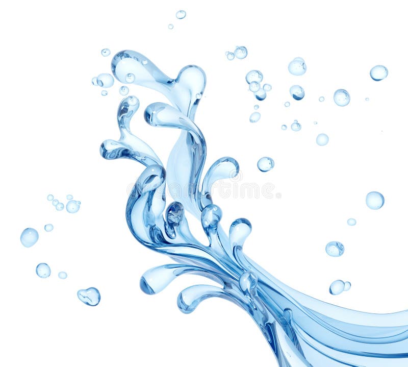 Splashing of Water Abstract Background, Isolated 3d Rendering Stock ...