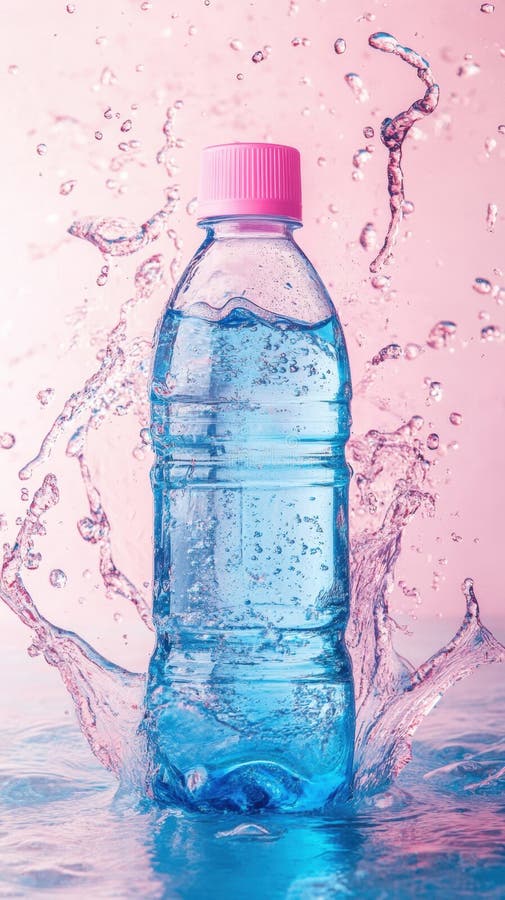 Splashing Water Bottle Pink Cap Stock Photos - Free & Royalty-Free ...