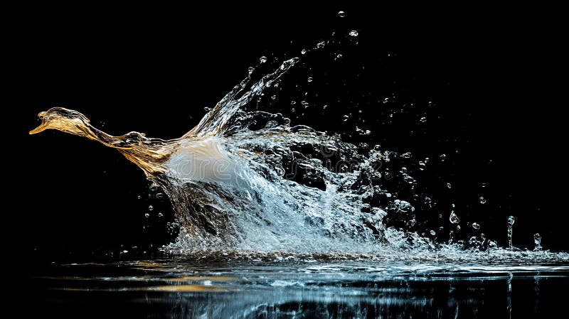 Splashing Water Captured in Motion Against a Dark Background Stock ...