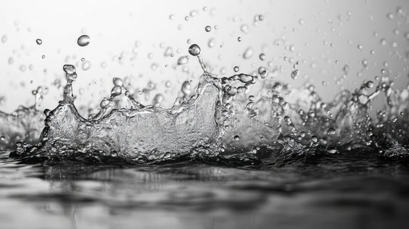 Splashing Water Captured in Motion Against a White Background, Showing ...