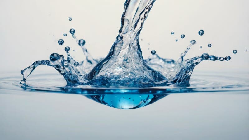 Splashing Water Drop Close-Up Stock Illustration - Illustration of ...