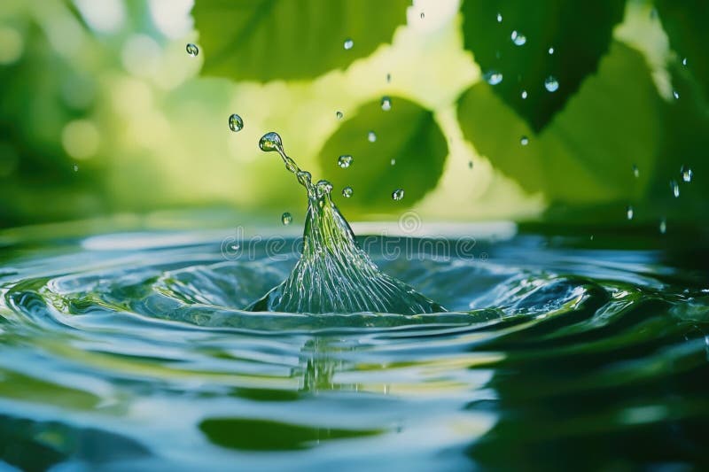 Splashing Water Drops stock photo. Image of splash, green - 359696800