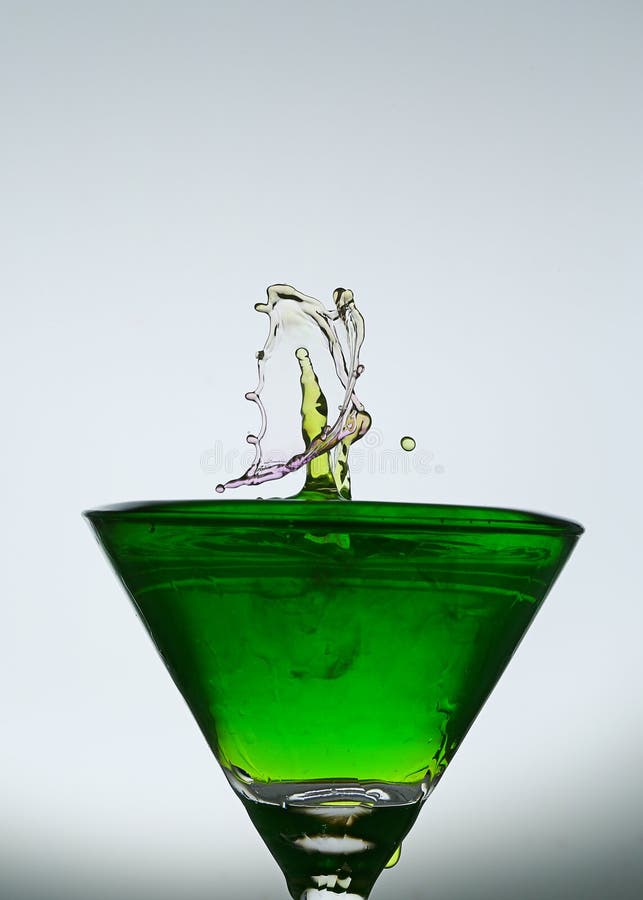 Water Drop Splash on the Champagne Glass. Stock Image - Image of crash ...