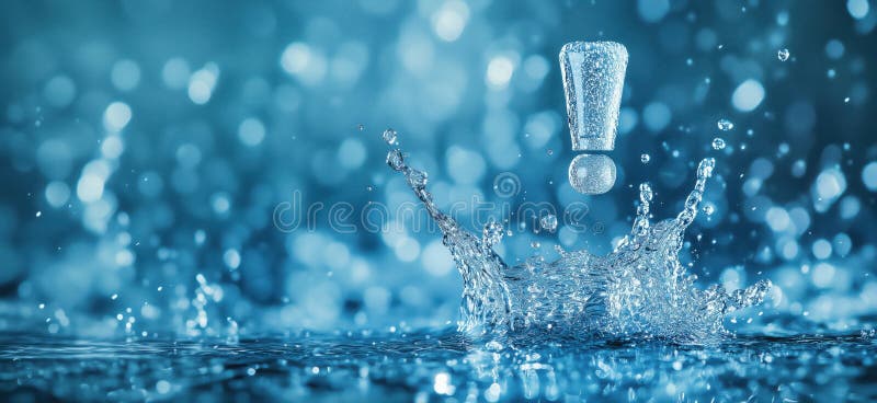Splashing Water with Exclamation Mark Symbolizing Surprise or Alertness ...
