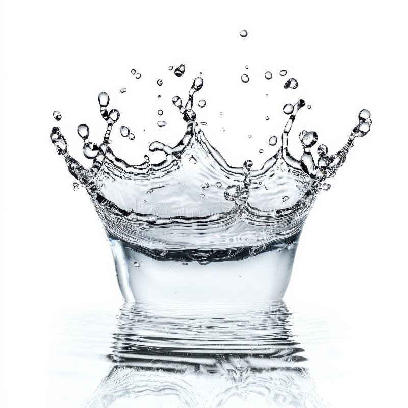 Splashing Water Forms Natural Crown Shape in Liquid Display Stock ...