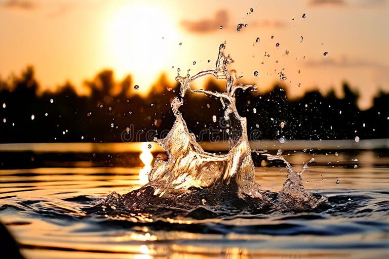 Splashing Water in a Lagoon Water Splashing in a Lagoon Stock ...
