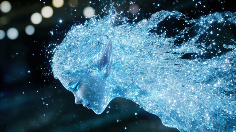 Splashing Water with Light Effects Stock Illustration - Illustration of ...