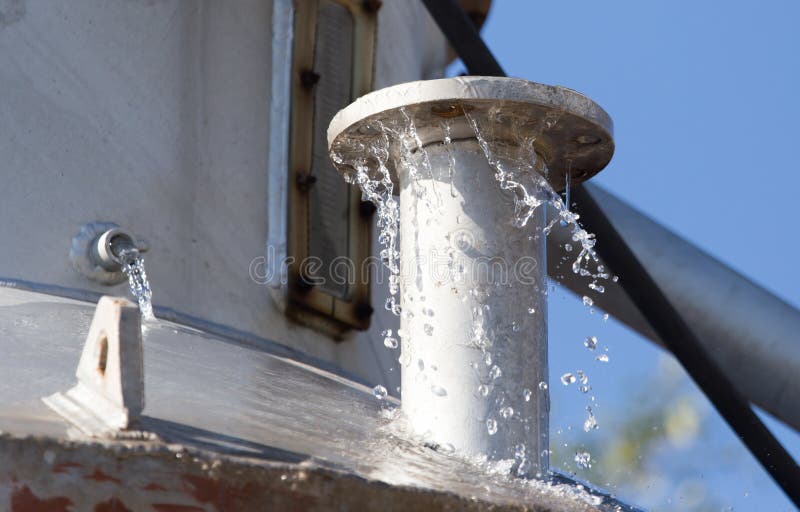 Splashing Water from a Pipe in Nature Stock Image - Image of burst ...