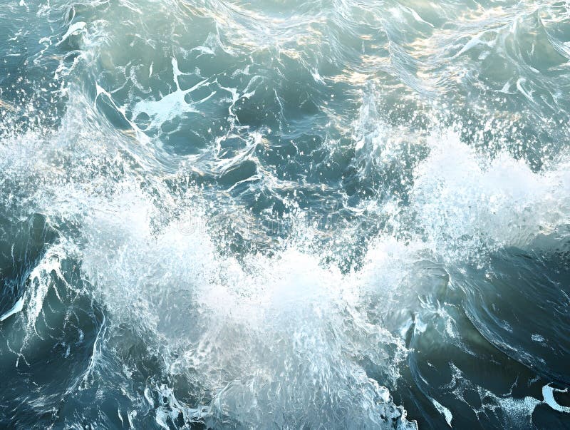 Splashing Water with Ripples, Dynamic Ocean Scene, Natural Beauty Stock ...