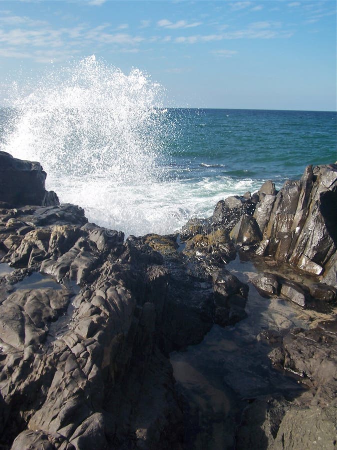 Splashing Water on the Rocks Stock Photo - Image of waves, ocean: 52540806