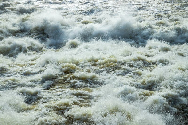 Splashing Water Waves on the Spring Fast River Stock Image - Image of ...