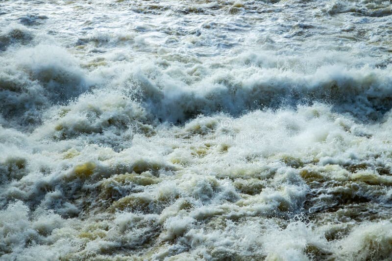 Splashing Water Waves on the Spring Fast River Stock Photo - Image of ...