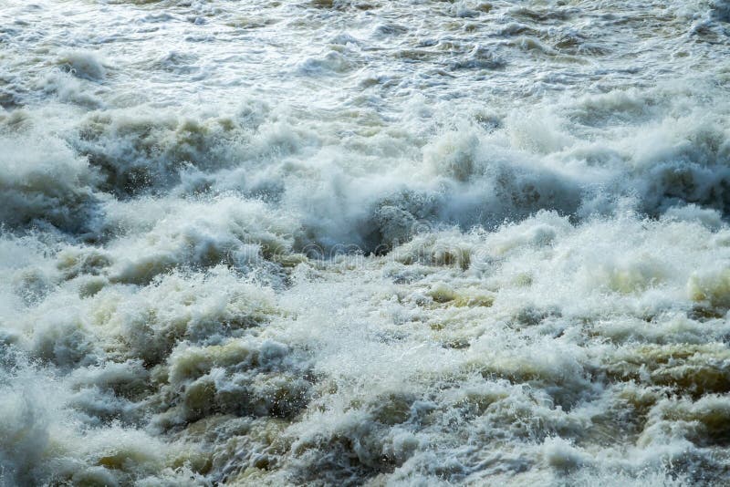 Splashing Water Waves on the Spring Fast River Stock Image - Image of ...
