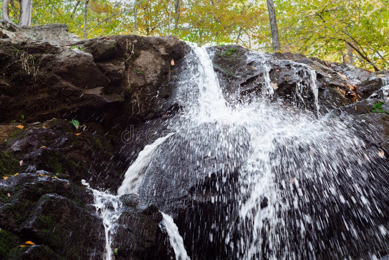 Splashing Fast Waterfall in Woods Stock Image - Image of mountain ...