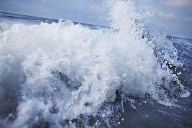 Splashing Wave Coming into Shore Stock Photo - Image of horizon ...