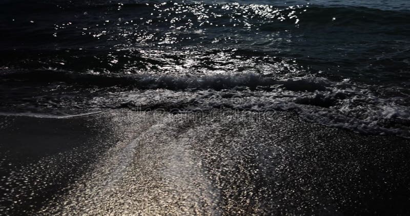 Splashing Sea Wave Environment Scene by the Beach at Dawn Stock Footage ...