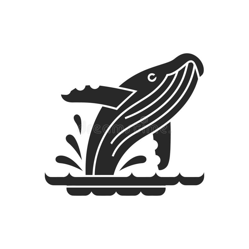 Splashing Whale Icon stock vector. Illustration of sign - 361759998