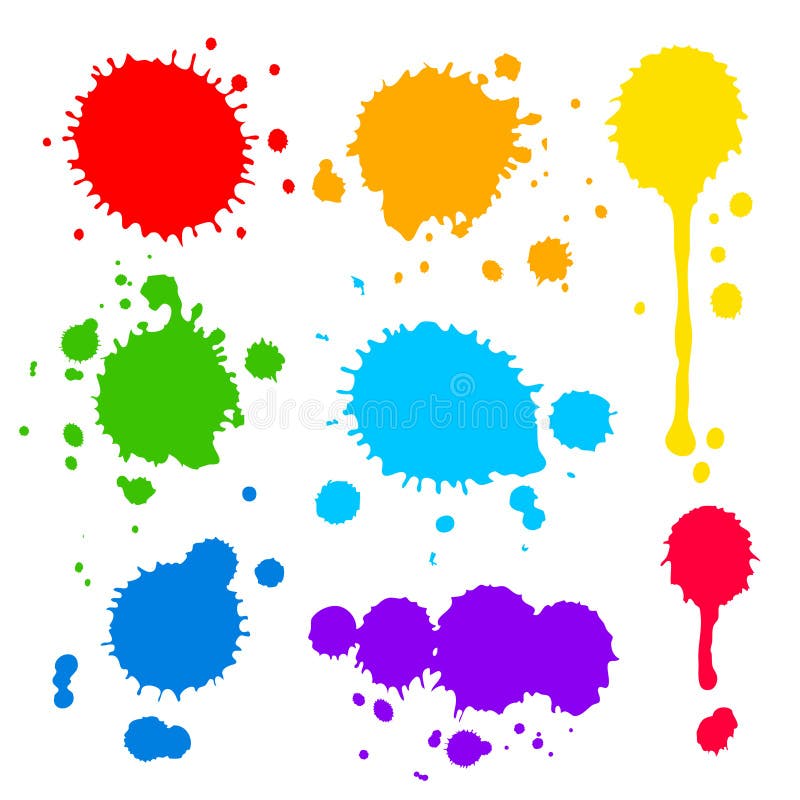 Splats and Blobs of Colored Paint Stock Vector - Illustration of ...