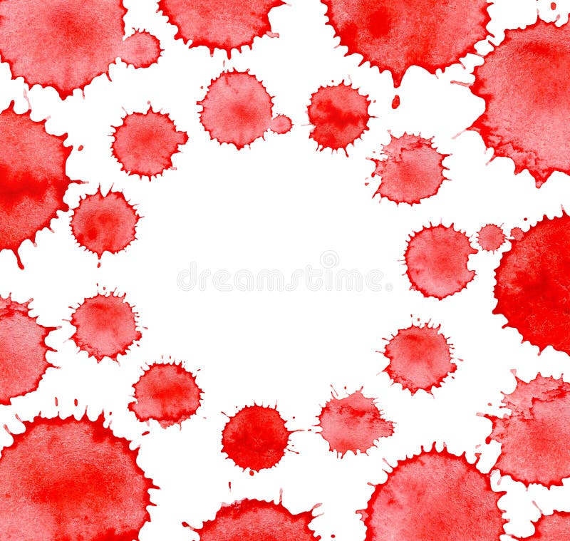 Splats Splashes Blobs of Red Ink Stock Illustration - Illustration of ...