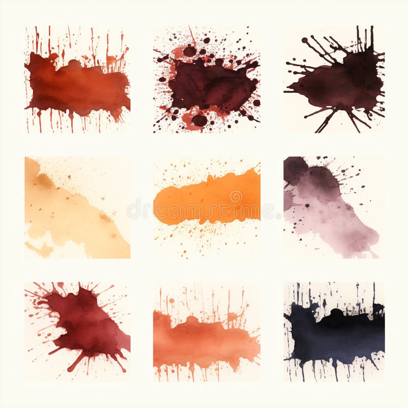 Splatted Paint with Splats of Handdrawn Ink Stock Illustration ...