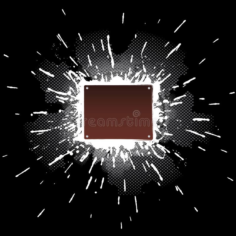 Splatter Design Element with Metal Plate Stock Vector - Illustration of ...