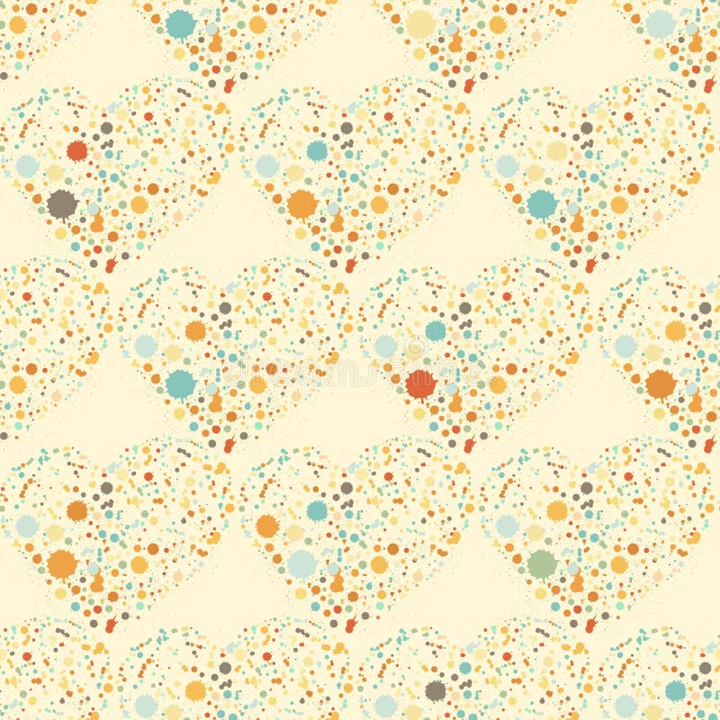 Splatter Hearts Seamless Surface Pattern Stock Vector - Illustration of ...