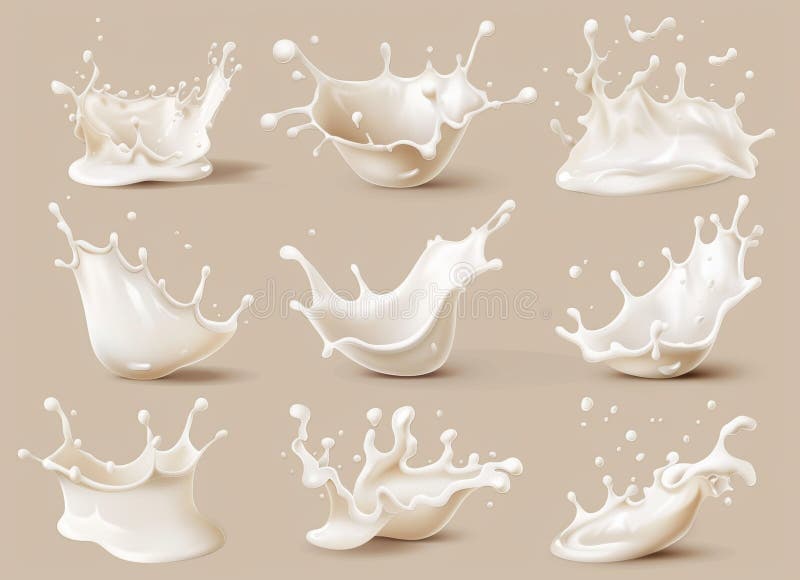 A Splatter of Milk on a Brown Background, a Blob of Yogurt or Milk ...
