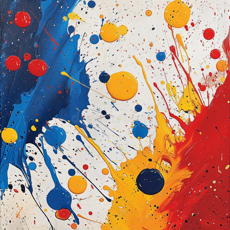Splatter Paint Canvas, a Mix of Intensity and Softness. Stock ...