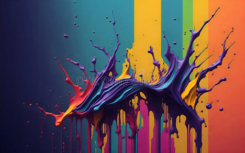 Splatter Paint Rainbow Art stock illustration. Illustration of mixed ...