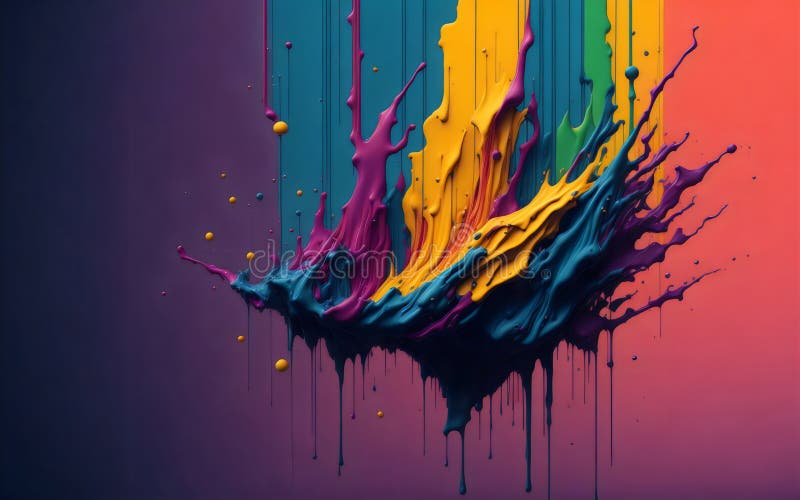 Splatter Paint Rainbow Art stock illustration. Illustration of flowing ...