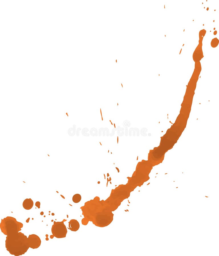 Splattered Brown Paint Stroke with Expressive Arc. Stock Illustration ...