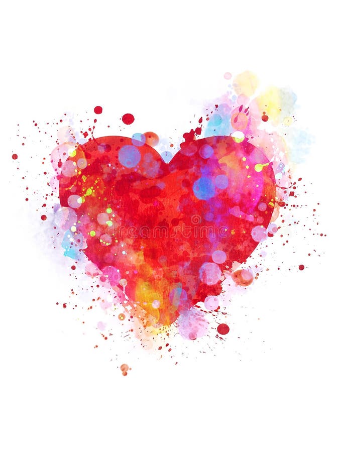 Paint Splatter Heart. Vector Illustration Stock Vector - Illustration ...