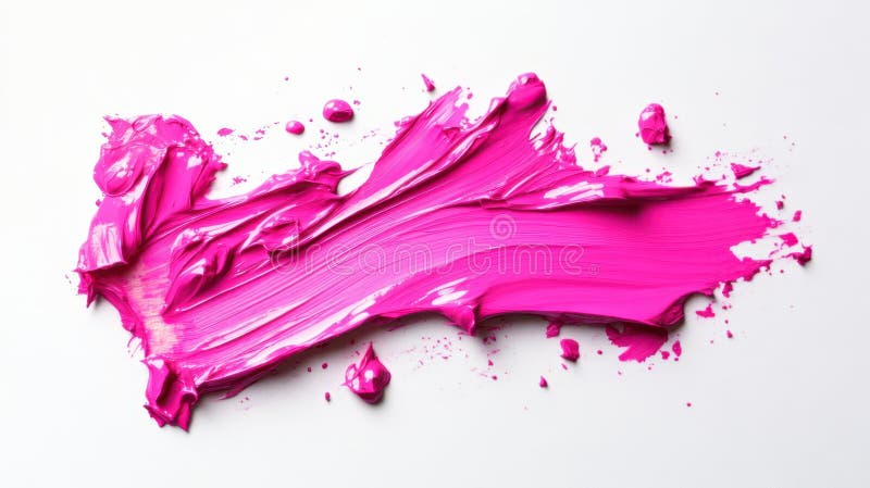 Splattered Pink Oil Paint Stroke with Rough Texture Stock Photo - Image ...