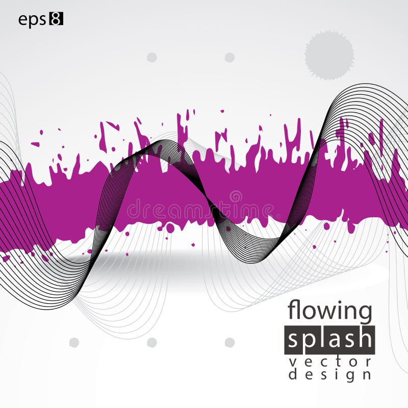 Splattered Web Design Element, Art Ink Blob, Bright Paintbrush D Stock ...