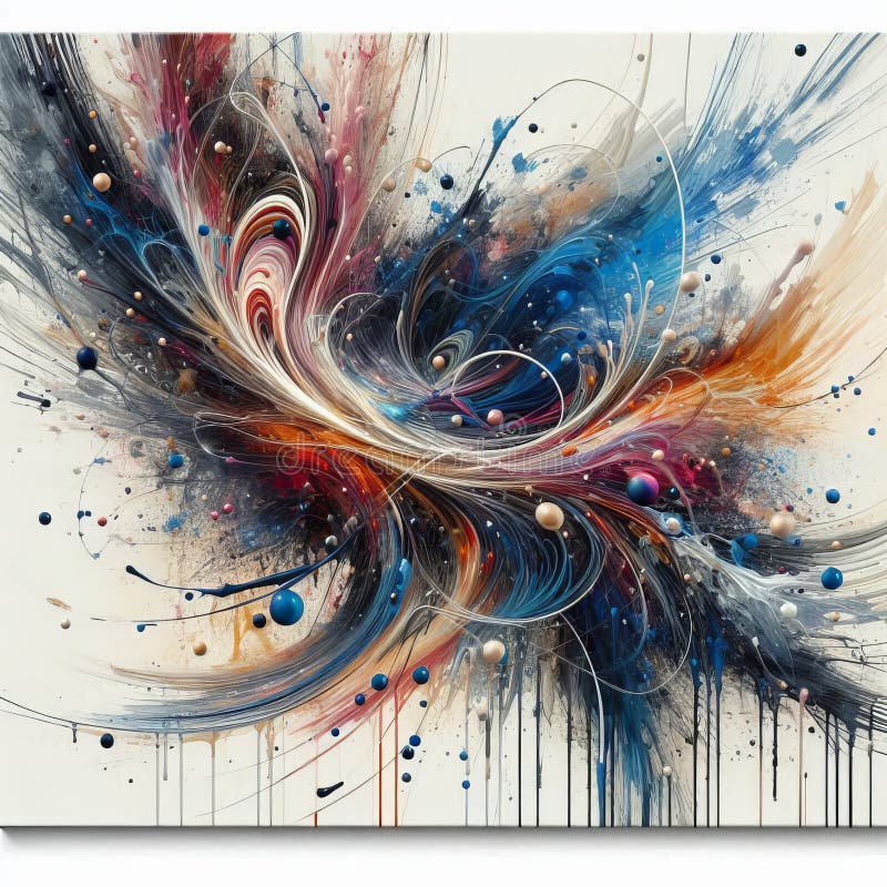 Splatters of Paint Dripping Down a Canvas, Creating a Dynamic N Stock ...