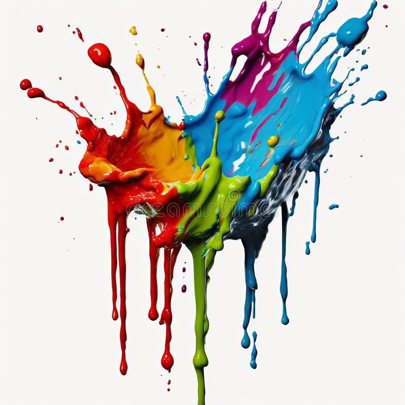 Splatters of Paint Dripping Down a Canvas Creating a Dynamic Ad Stock ...