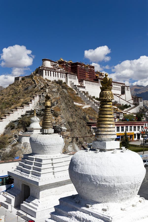 The Potala Palace in the Rising Sun Stock Image - Image of grand ...