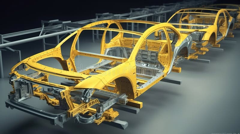 Splendid Advance High-tech Assembly Plant Scenic. Generative Ai Stock ...