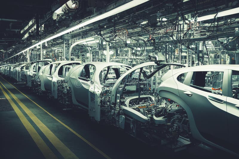 Splendid 3D Illustration Advance High-tech Assembly Plant Scenic. Stock ...