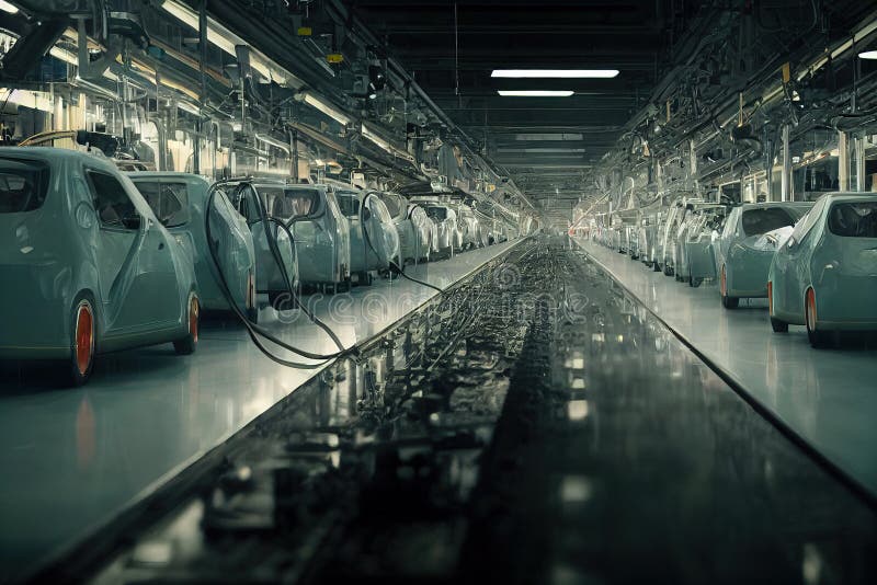 Splendid 3D Illustration Advance High-tech Assembly Plant Scenic. Stock ...