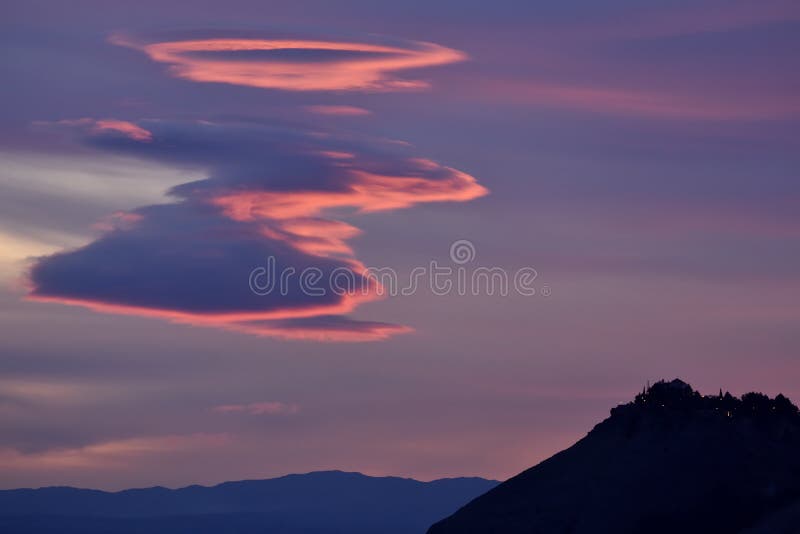 Splendid Autumn Sunset with Different Types and Colors of Clouds Stock ...