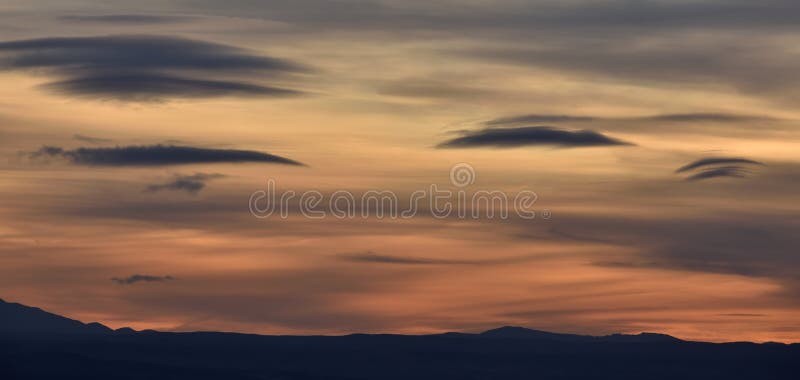 Splendid Autumn Sunset with Different Types and Colors of Clouds Stock ...